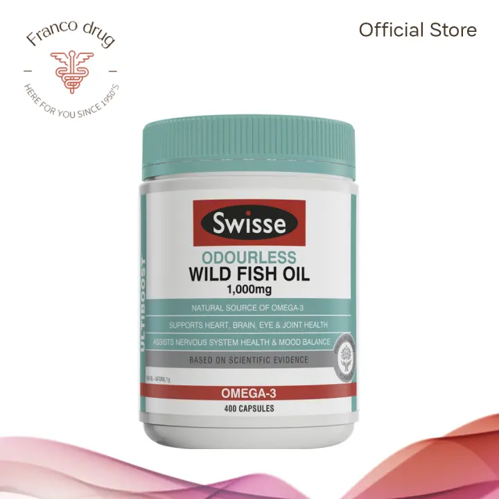 Swisse Ultiboost Odourless Fish oil 1000mg & Wild Fish Oil 1500mg - 400 ...