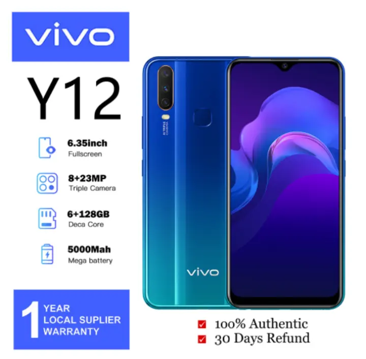 VIVO Y12 Original Smartphone Sale Full Screen 6.35inch 6GB RAM+128GB ROM Camera 8MP+13MP 5000mAh ...