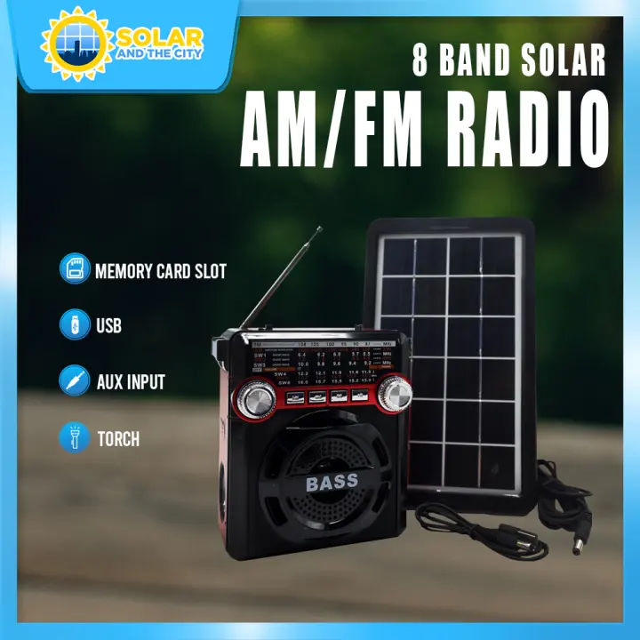 S&C Rechargeable AM/FM/SW1-6 8 USB/SD/TF MP3 Player Bands Radio AM-058 with Solar Panel Package ...
