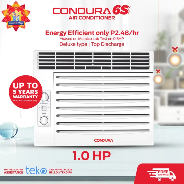 Condura 6s 1.0Hp Window Type Low energy Air Conditioner with Energy ...