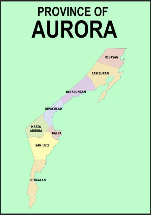 Aurora Province Map Waterproof A4 Laminated Chart | Lazada PH
