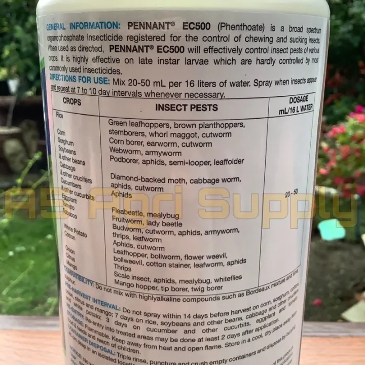 ☂ ☬Pennant 500 EC Insecticide PHENTHOATE 500mL / 1000mL by: Bayer ...