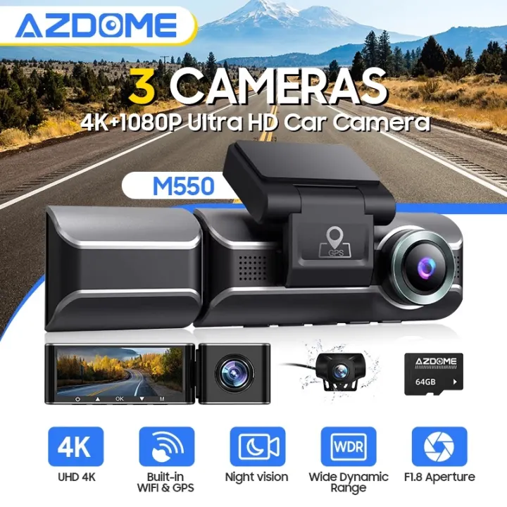 【Fast shipping】 ♤┋ 【Free Card】AZDOME M550 4k Hd 3 Channel Front Rear ...