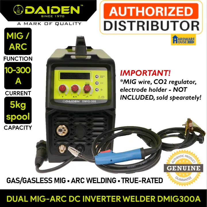 ORIGINAL DAIDEN 2IN1 DC Inverter MIG MMA Welding Machine Dual Gas Gasless DMIG300 For Metal Mild ...
