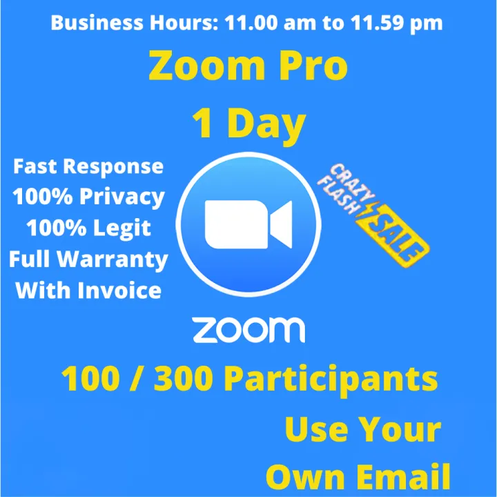 [1 month] Zoom Pro Meeting Account [100 Participants] [Full Warranty ...