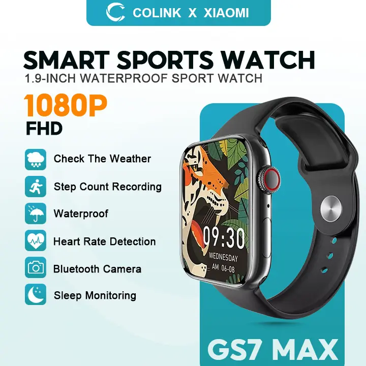 XIAOMI GS7 MAX Smart Watch for Men Women 1.9-inch Smartwatches HD Screen Waterproof watch ...