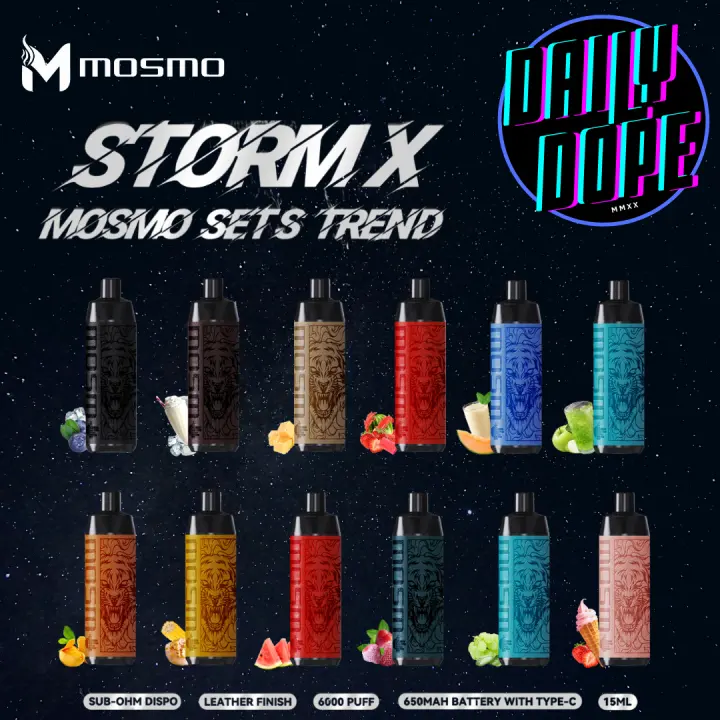 {Legit} Mosmo Storm X 6000 Puffs Diposable Pod Sub Ohm Disposable Pod ...