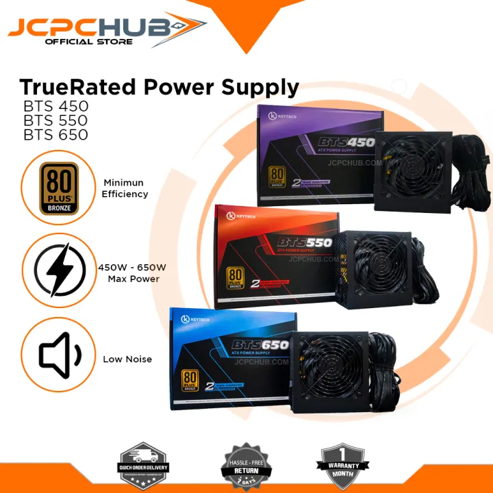 Keytech TrueRated Power Supply 80 Plus Bronze BTS450, BTS550, BTS650 ...