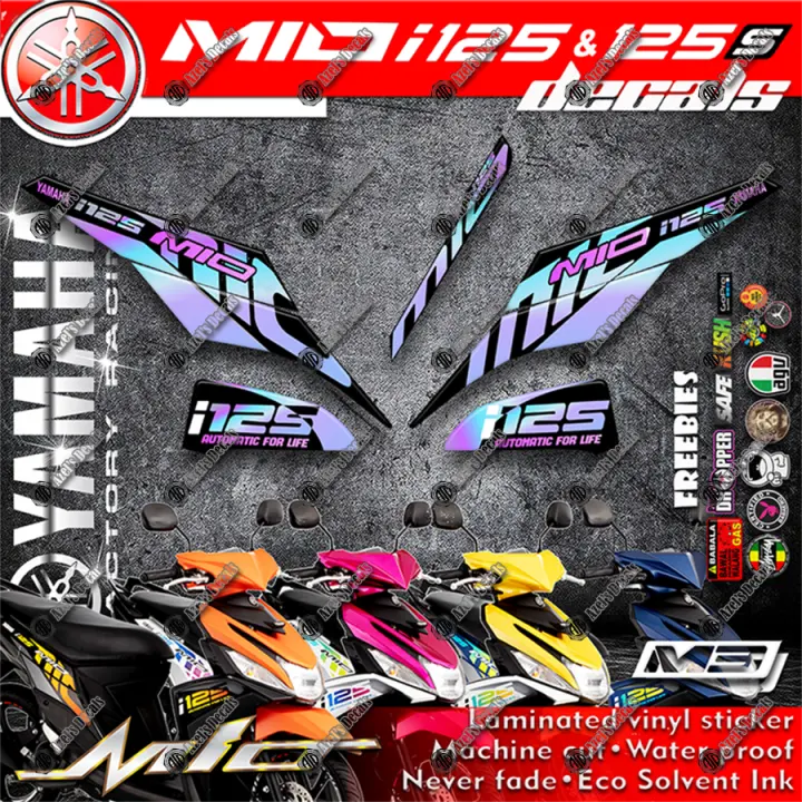 YAMAHA MIO i125 STOCK DECALS STICKER FOR MOTORCYCLE PARTS AND ...