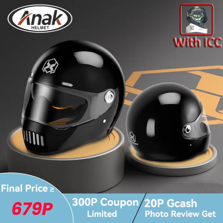 Anak Retro Classic Dual Visor Full Face Helmet For Motorcycle Man Women ...