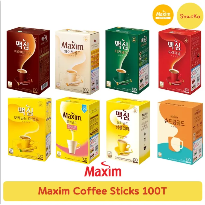 Maxim Instant Coffee 100 sticks KOREA - Mocha Gold - White Gold ...