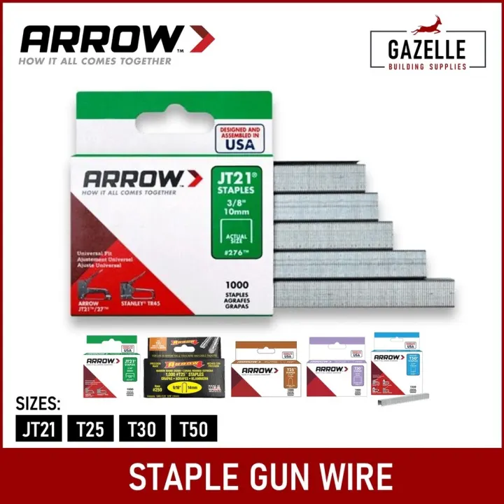 Arrow Staples Staple Gun Wire Fasteners Gun Tacker Wire JT21 / T25 ...