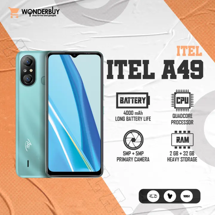 ITEL A49 LTE | 32GB ROM | 2GB RAM | 6.6"HD Waterdrop Fullscreen | 4000mAh | Lazada PH