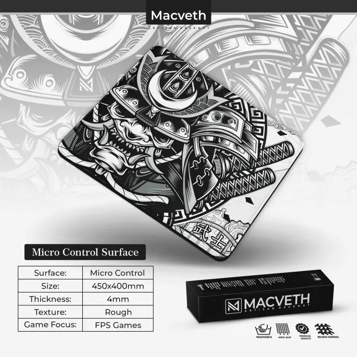 Macveth Artisan Deskmat | RONIN | 450x400x4mm Speed-Control | Micro ...