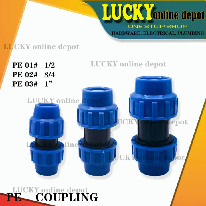 PE COMPRESSION PIPE FITTINGS COUPLING ( 1/2 , 3/4 , 1" ) PER PIECE ...