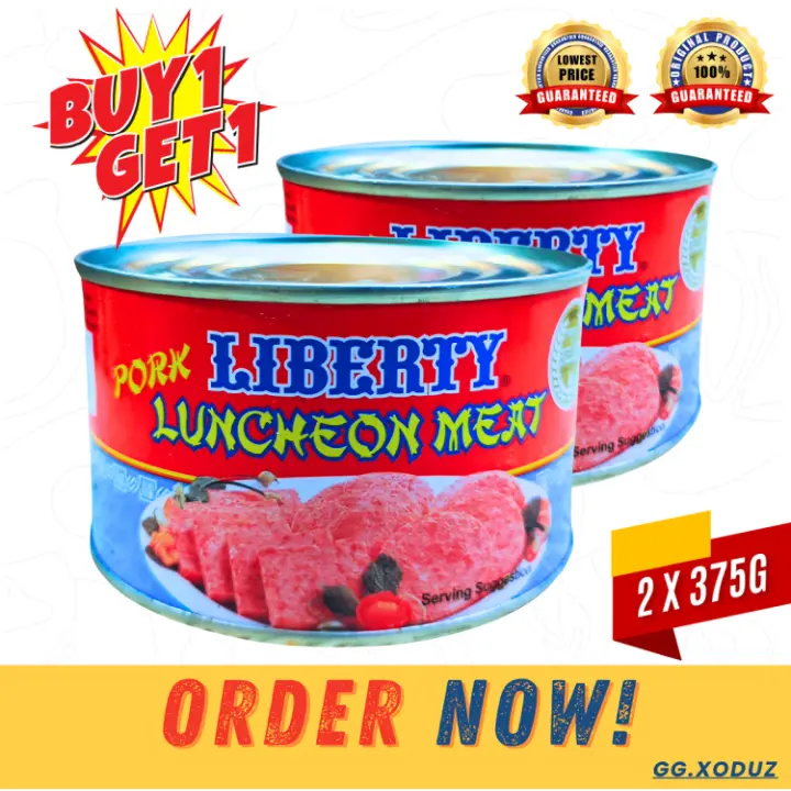 LIBERTY Pork Luncheon Meat 375 grams - Fully Cooked Ready to Eat Hot or ...