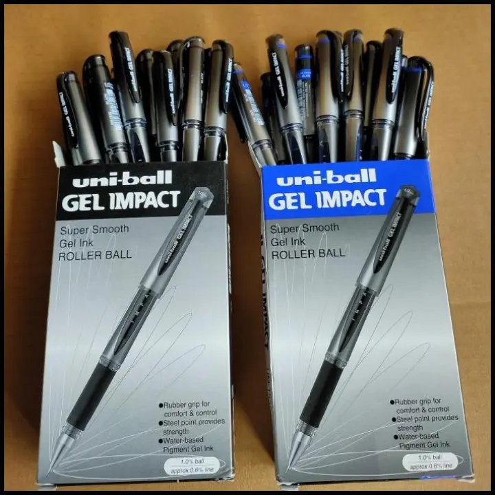 Uni Ball Gel Pen Impact Um-153S Black / Blue.1 Box Contents 12 Bars / 1 ...