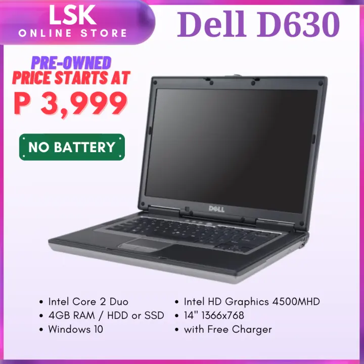 PRELOVED | D630 D620 | Core 2 Duo | 4GB RAM | 14 Screen Size" | for online class | laptop for ...