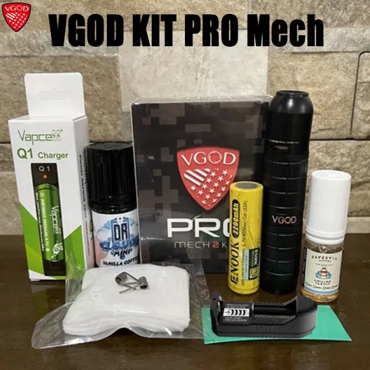 【Ready Stock】VGOD Pro Mech Tube mod Full Kit set includes charger and ...