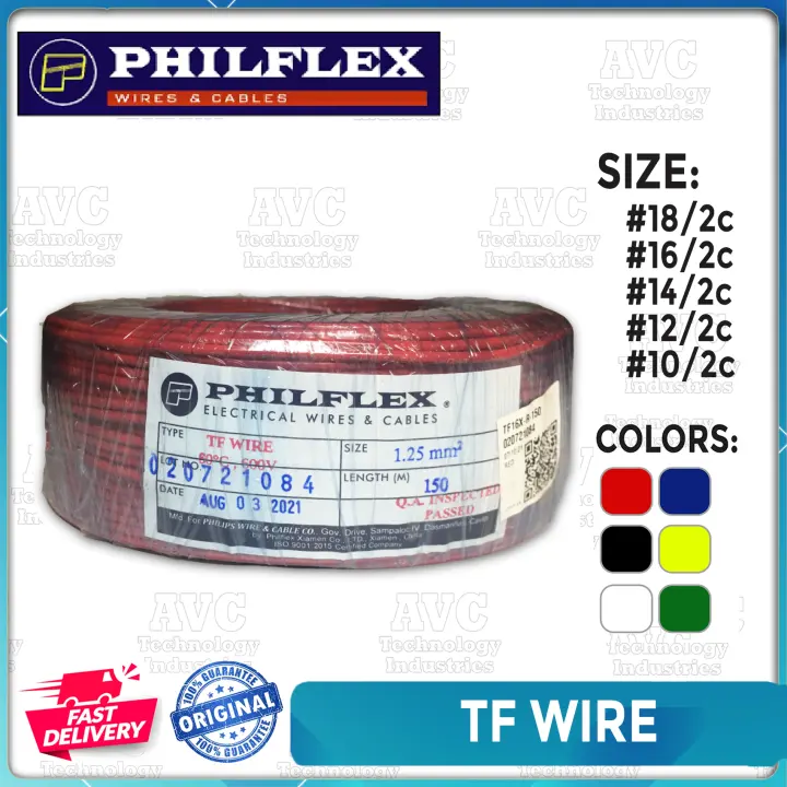 PHILFLEX TF Wire 1.0 mm / 1.2 mm / 0.90mm2 /1.25mm2 / 0.90mm2 /2c / 1 ...