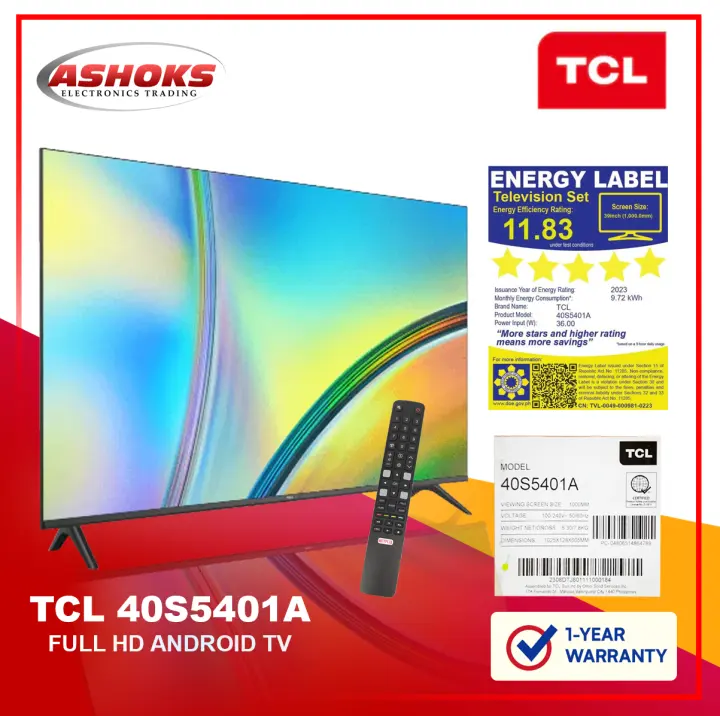 TCL 40S5401A / HDR 10 / Android 11 OS / 40 inch Full HD - Slim Design ...