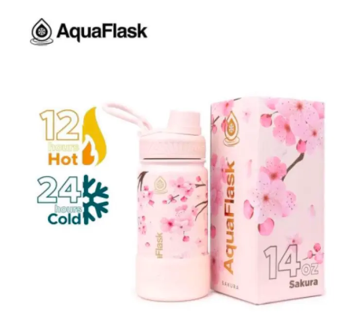 COD AQUAFLASK (14oz/18oz/22oz/32oz) Sakura Wide Mouth with Vacuum ...