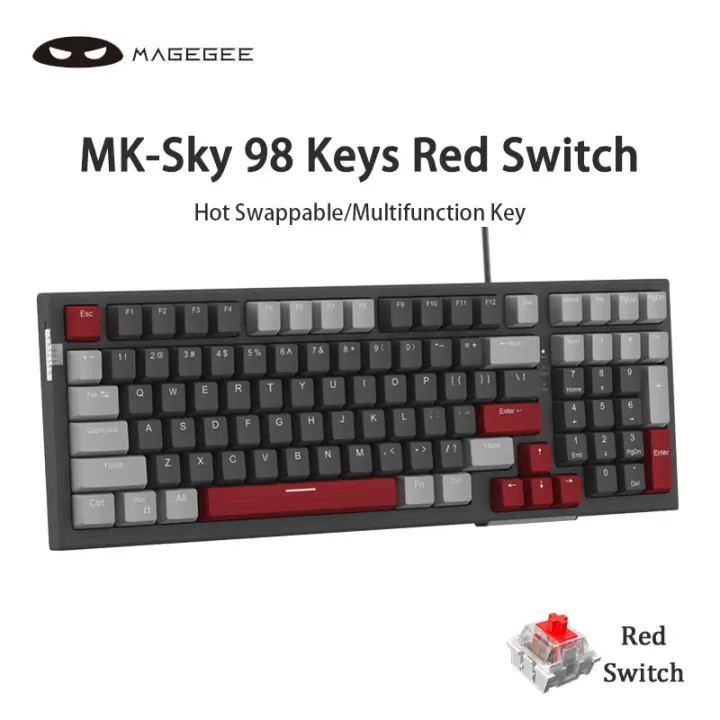 MageGee MK1 TKL Mechanical Gaming Keyboard Blue Red Switch Small ...