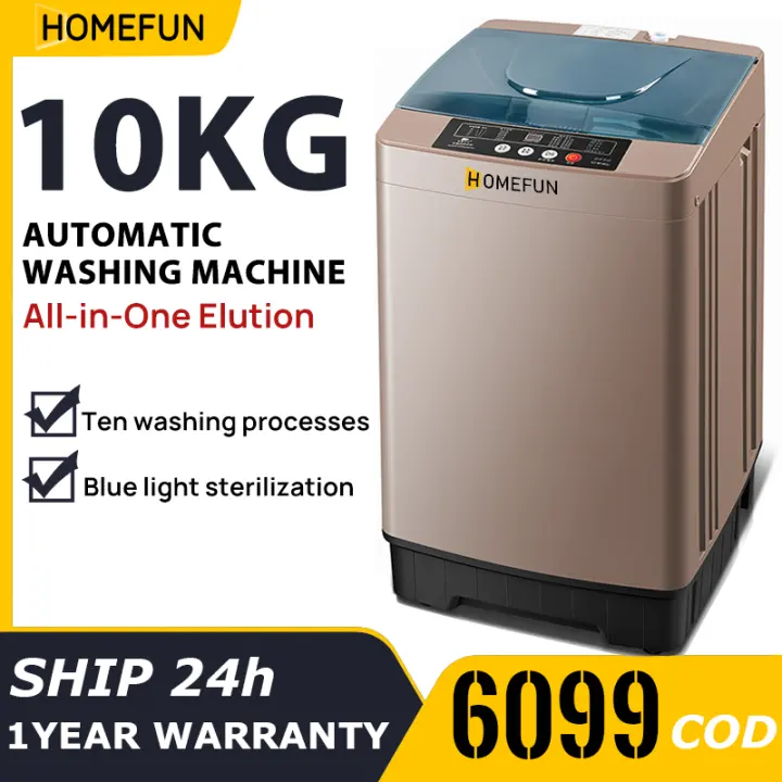 HOMEFUN Washing Machine- 10KG Fully Automatic Dehydration Washing ...