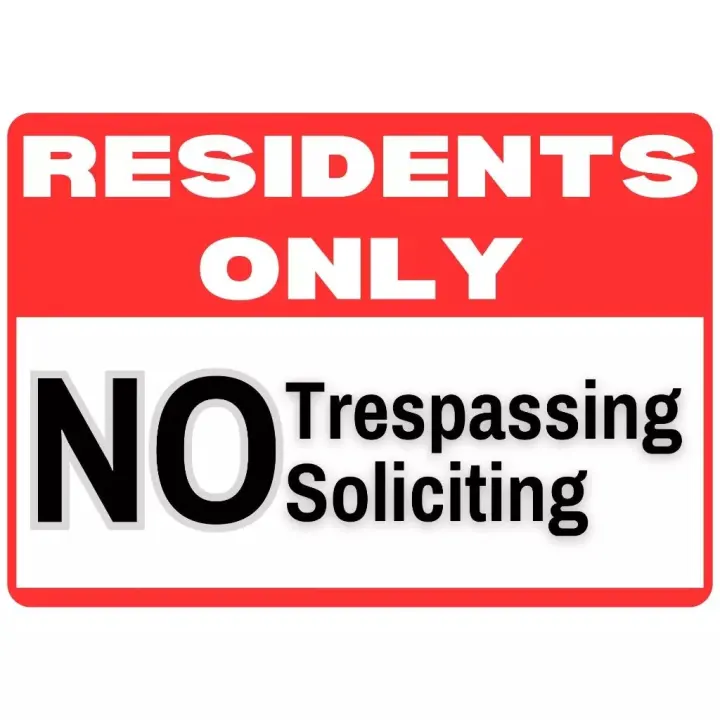 Residents only, No trespassing, No soliciting Laminated Signage | Lazada PH