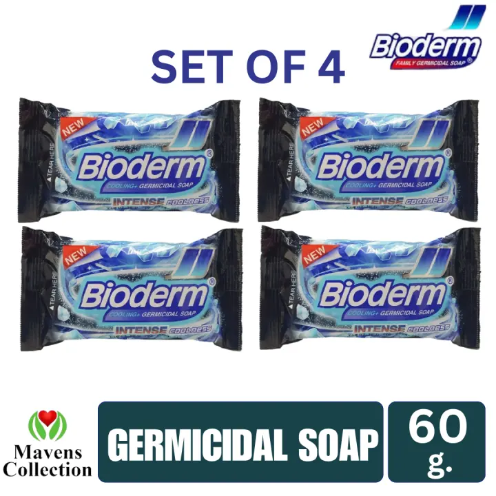 (SET OF 4) Bioderm INTENSE Coolness 60g Germicidal Soap | Lazada PH