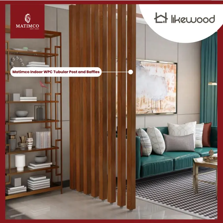 Matimco Likewood Indoor WPC Tubular Post and Baffles (For Wall ...