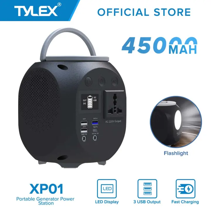 TYLEX XP01 Portable Generator Power Station 45000mAh 2 Inputs 7 Outputs ...