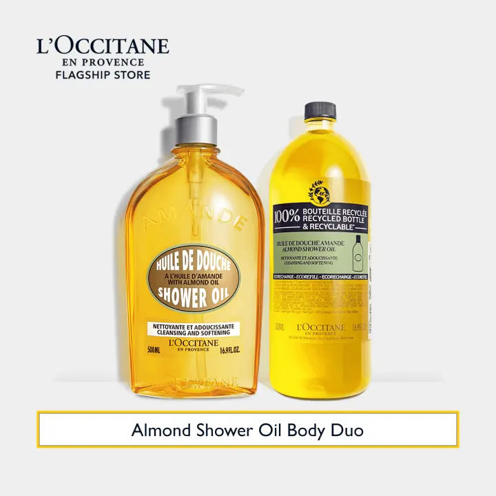 [NOVEMBER EXCLUSIVE BUNDLE] L'Occitane Almond Shower Oil Body Set [500ml + Refill] [Body Wash ...
