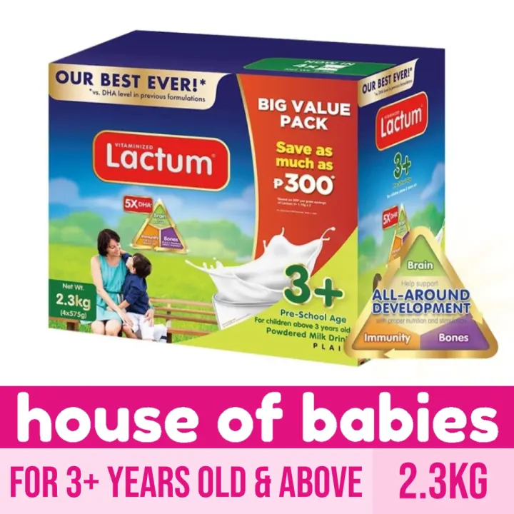 Lactum 3+ Plain 2.3kg for Children Above 3 Years Old Powdered Milk ...