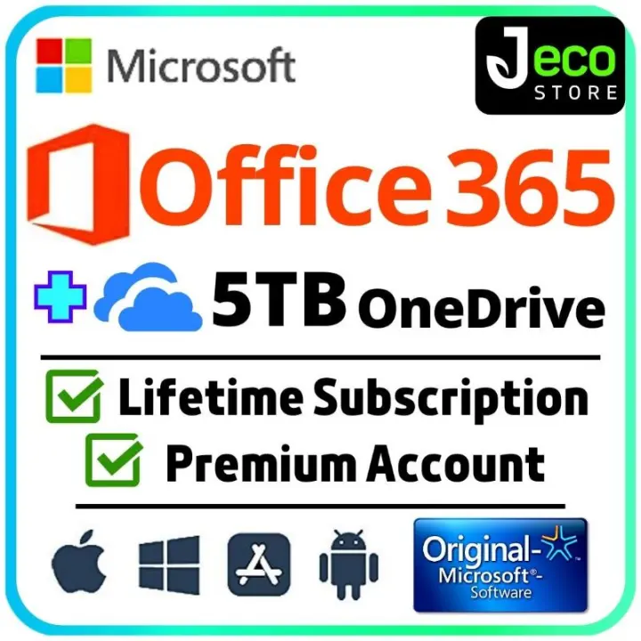 [15 Devices] LIFETIME MICROSOFT OFFICE 365+ONEDRIVE 5TB LICENSE For Windows & Mac & Android ...