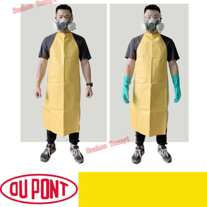 O DuPont Tychem C-grade yellow chemical-resistant apron solvent ...