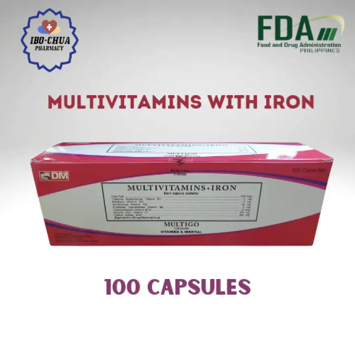 Multivitamins with Iron (MULTIGO) Capsule - 100 Capsules | Lazada PH