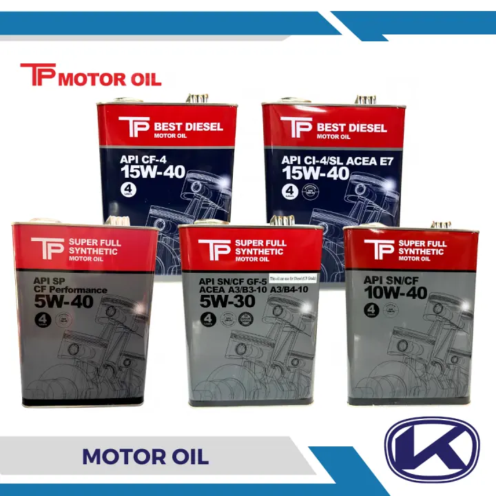 TP Motor 5W-30 4L/1 Gal Fully Synthetic Engine Oil (New Model GAS ...