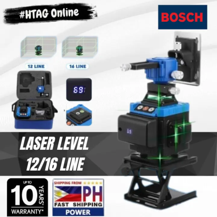Bosch Auto Measurement Tool Laser Level 12/16 Line Green Light Self ...