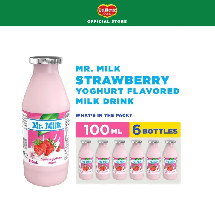 MR. MILK Strawberry Yoghurt Flavored Milk Drink that Kids Love - 100ml ...