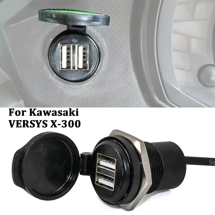 For Kawasaki VERSYS X-300 X300 x 300 12V 30A Motorcycle Dual USB ...