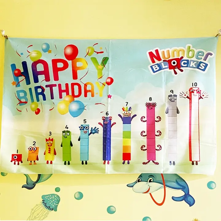 Numberblocks Happy Birthday Party Decorations Number Blocks With Banner ...