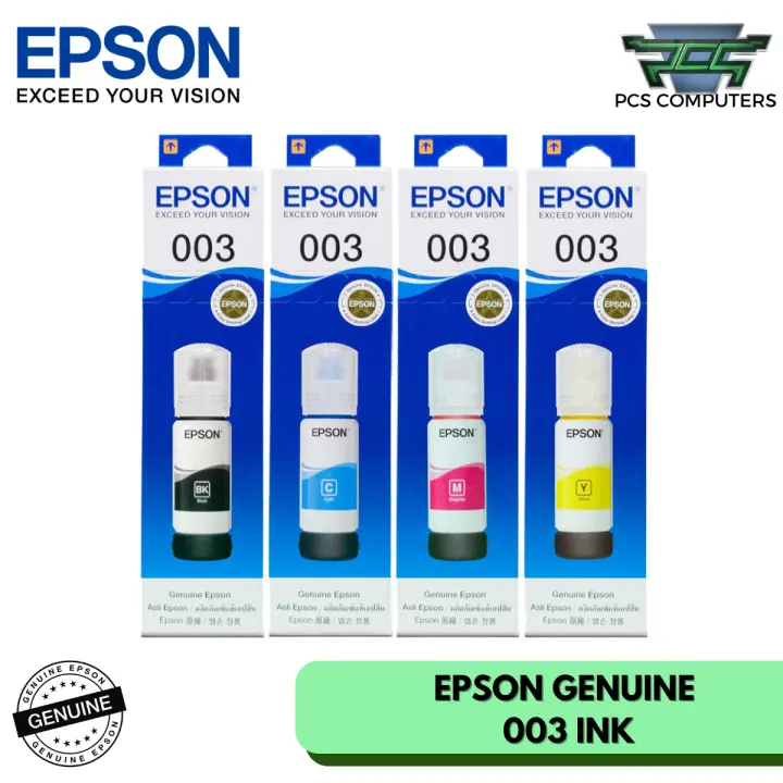 Epson Genuine 003 Ink Black Cyan Yellow Magenta for L Series: L3101 ...