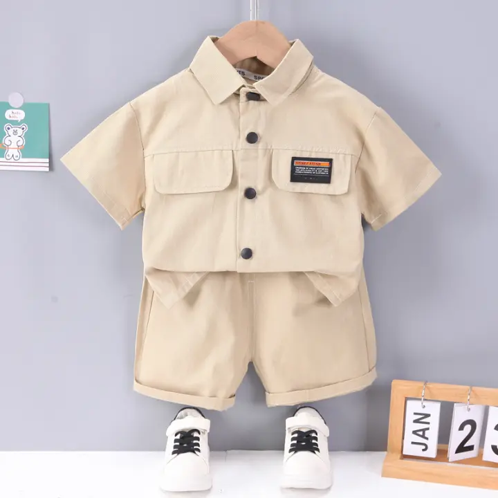 Terno for Boys Cool Work Outfit Style (maong-like texture) 1-5years old ...