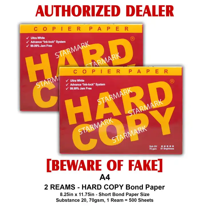 Hard Copy Bond Paper 2 Reams A4 Bond Papers 8.25x11.75 inches Substance ...