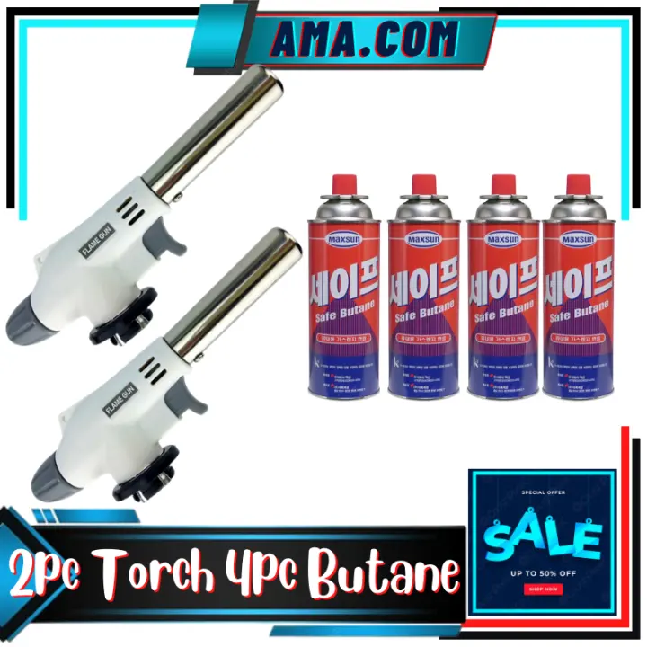 AMA- 2pcs. Torch 4pc.Butane / flame gun torch butane/ Butane Gas ...