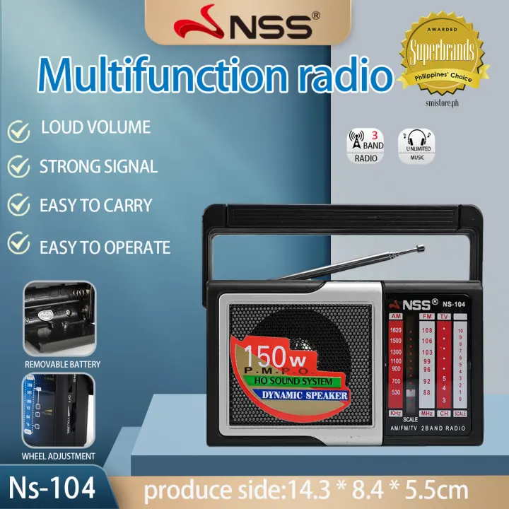 Portable Radio AM/FM/TV With 3 BAND High Sensitivity Receiver NSS NS-108 | Lazada PH